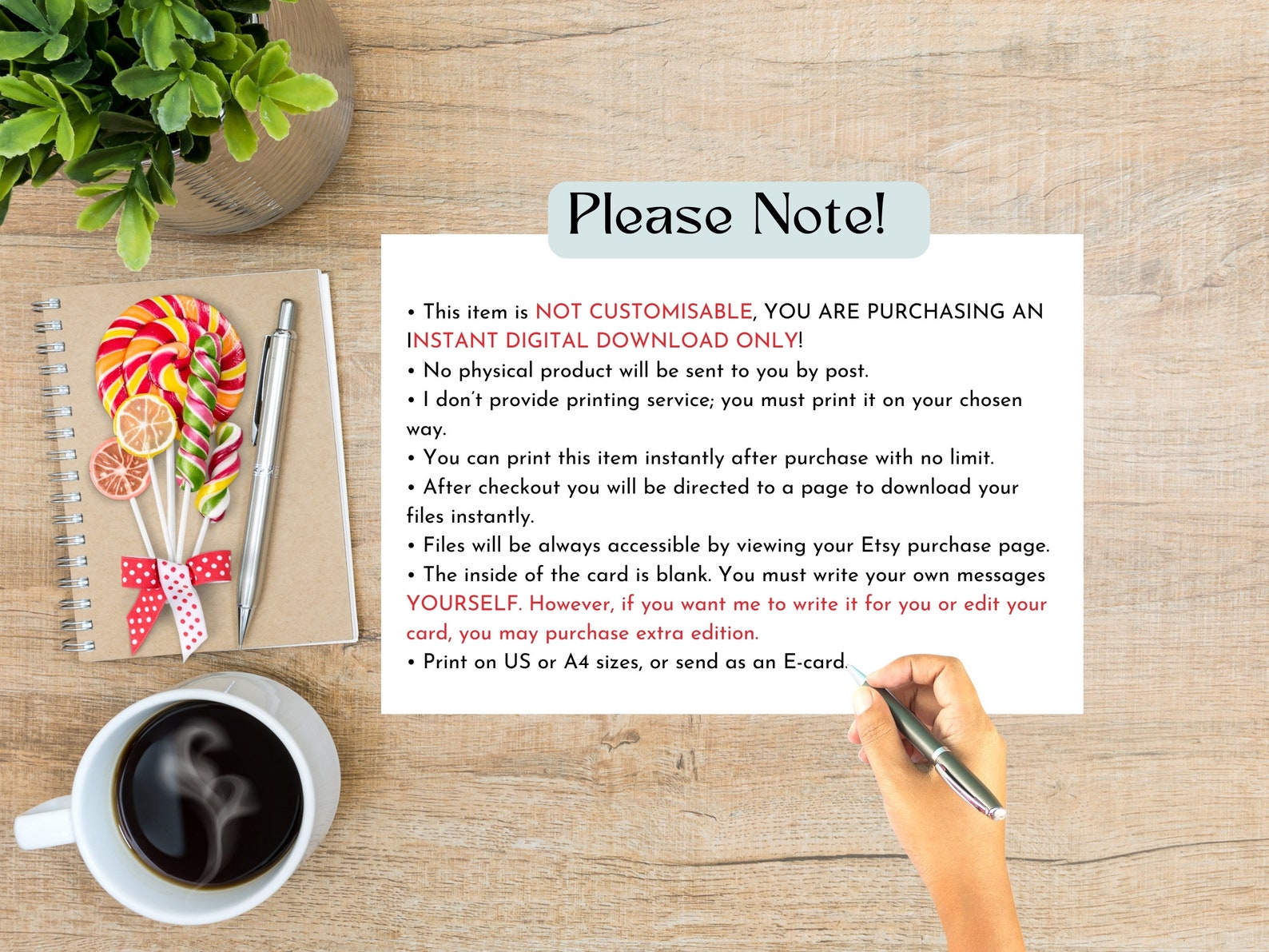 Wife Happy Birthday Card Printable Digital Handmade Cute Romantic HBD ...