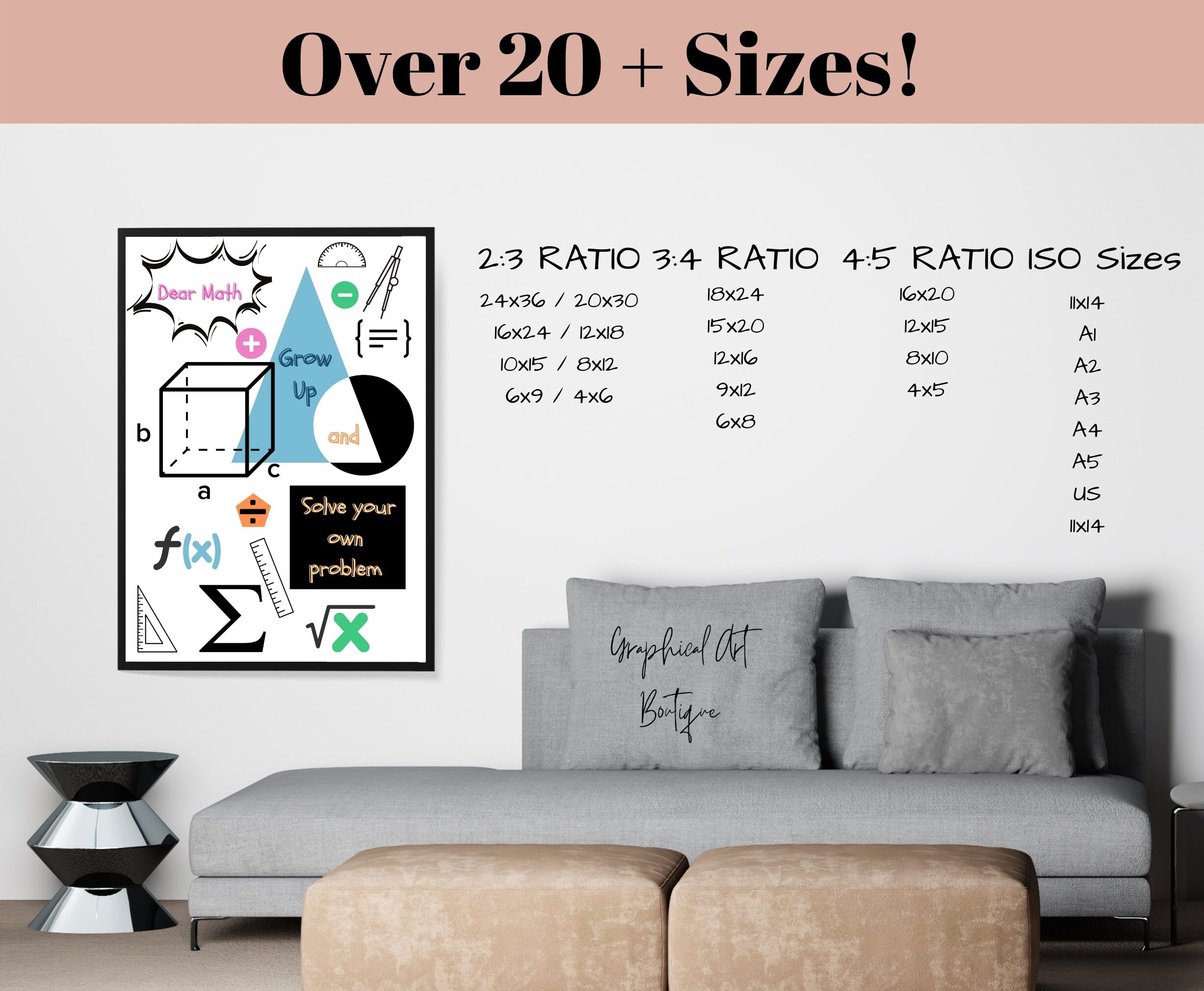 Funny Math Wall Art to Decorate Your Bedroom, Mathematical Quote, Math ...