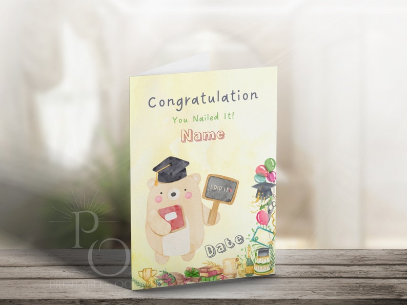 Personalized Kindergarten Preschool Nursery Graduation Printable Card ...
