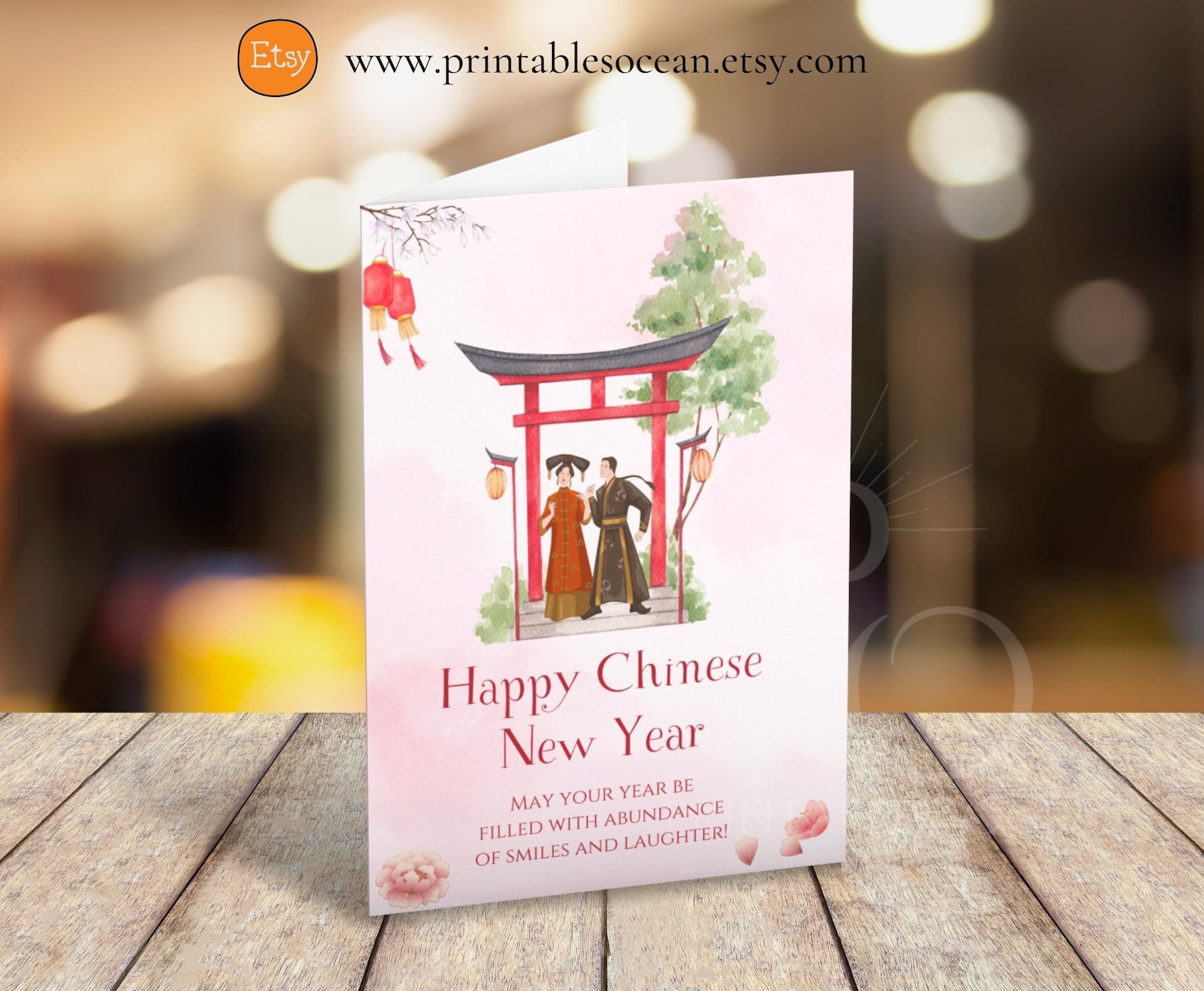 Chinese New Year Card Printable, Lunar New Year Card, Chinese Lunar New ...