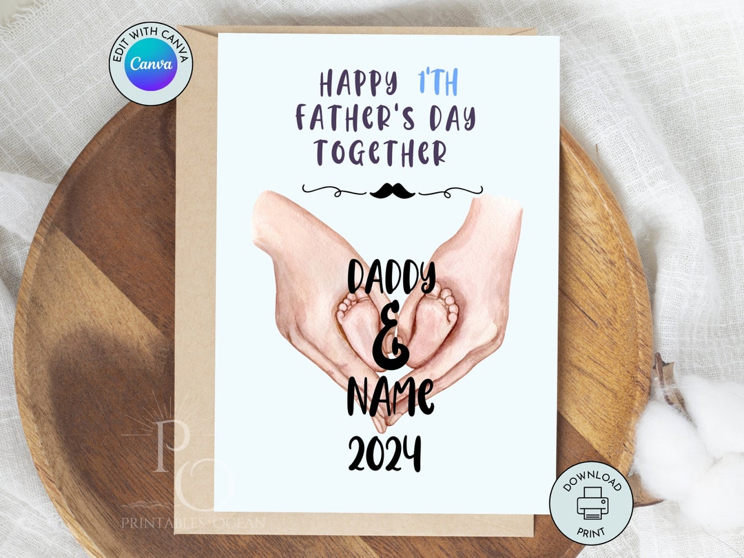 Personalized Daddy First Father's Day Card, 1'st Father's Day Card From ...