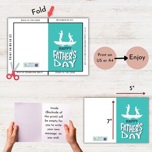 Fishing Father's Day Card Printable Last Minute Instant Download 5"x7 ...