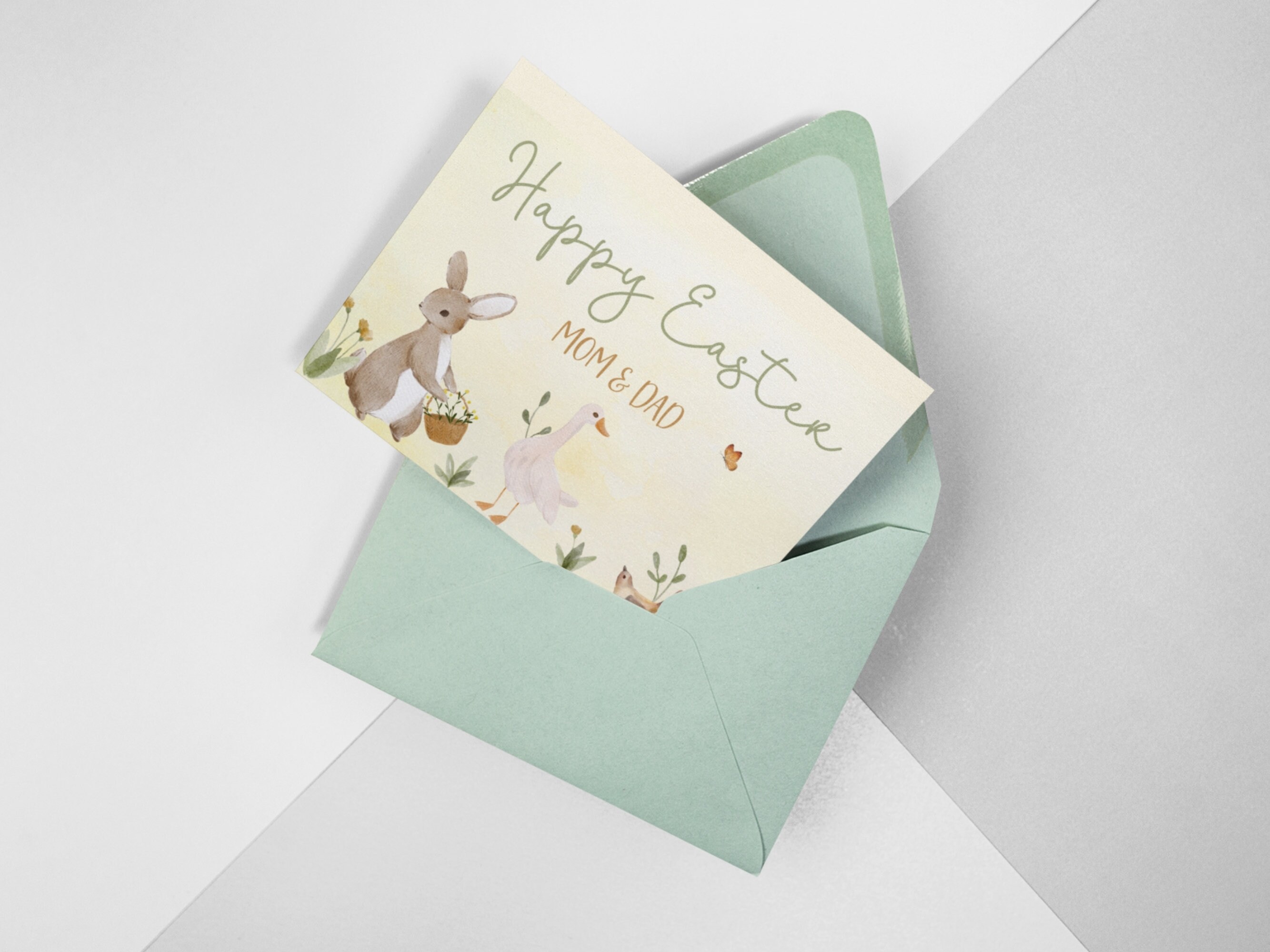 Easter Card for Mom and Dad Printable Instant Download Last Minute 7x10 ...
