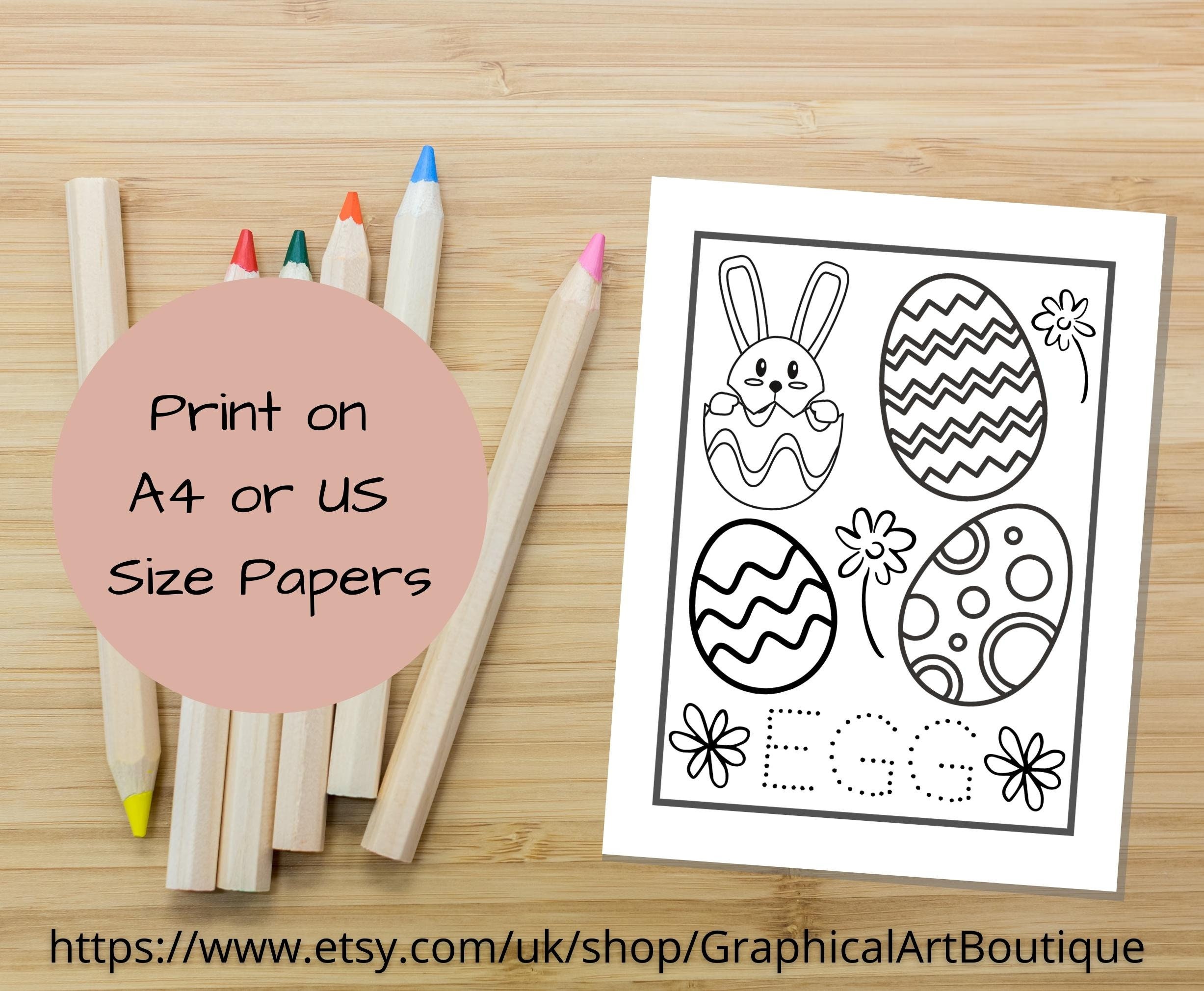 Easter Coloring Activity Pages for Kids Printable on A4 or US Sizes ...