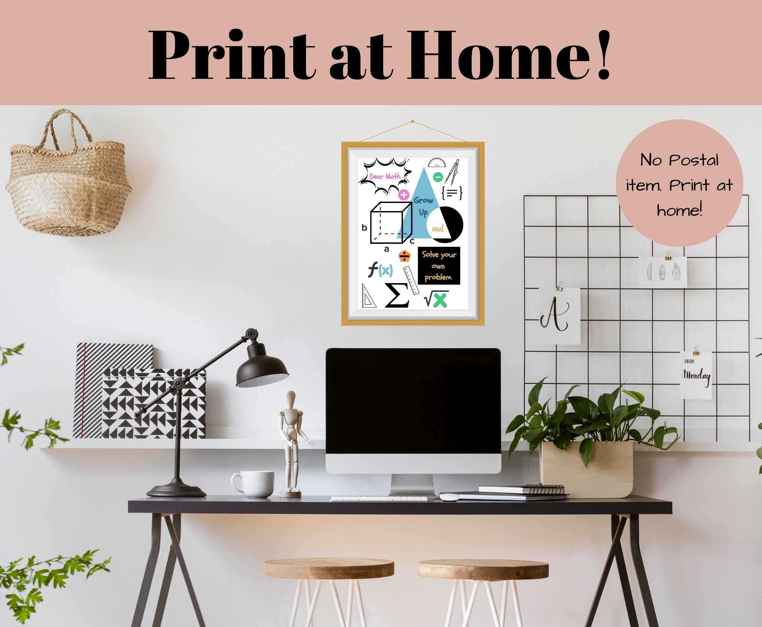 Funny Math Wall Art to Decorate Your Bedroom, Mathematical Quote, Math ...