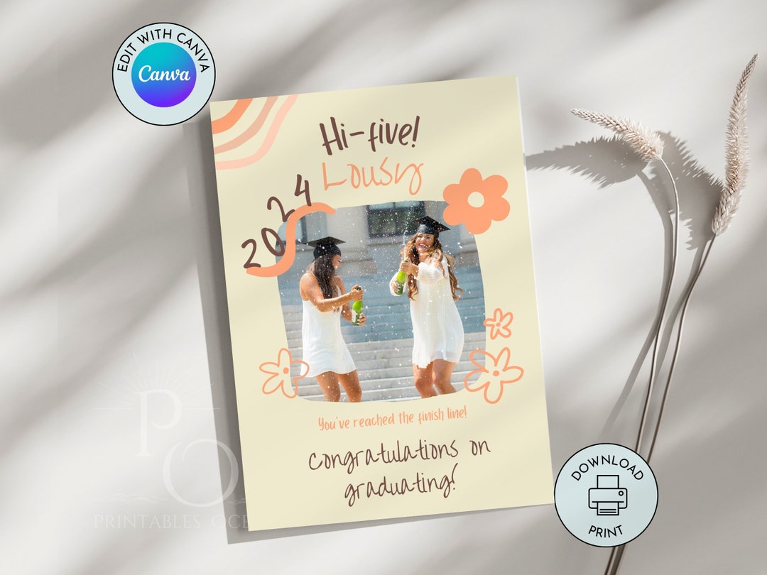 Personalized Graduation Card for Daughter Friends Printable Self-edit ...