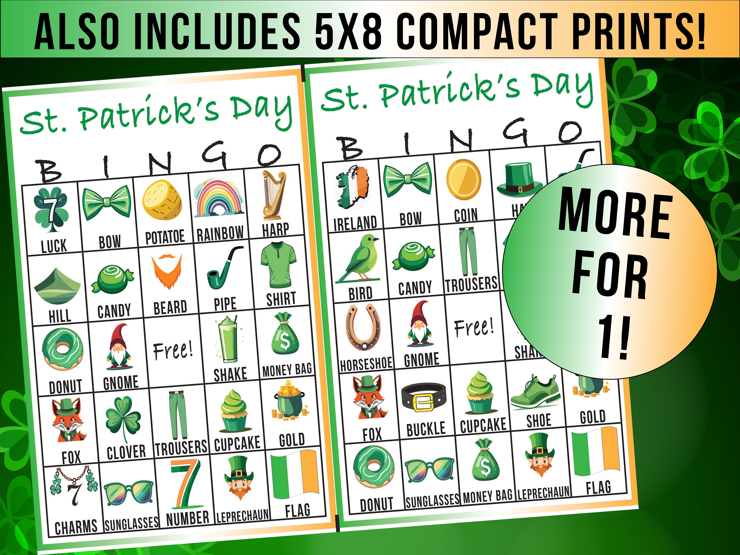 St Patrick's Day Game | Printable Game |st Patrick's Day Bingo | St ...