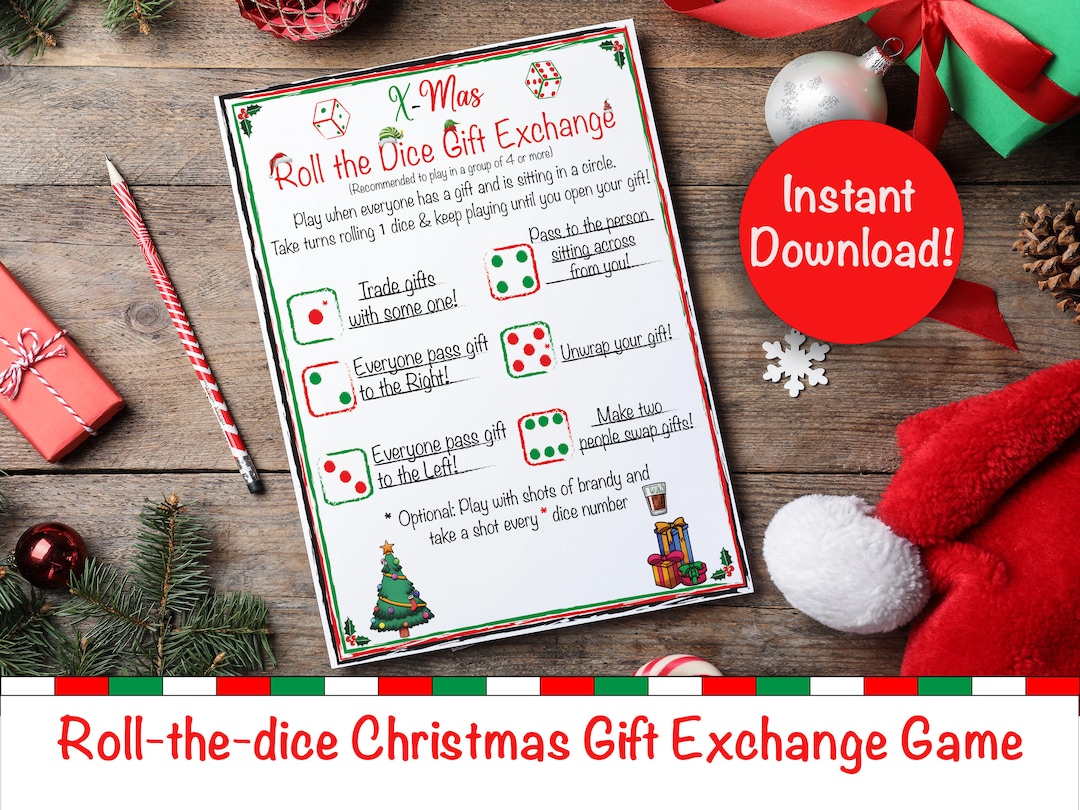 Christmas Gift Exchange Dice Game | Christmas Dice Game | Christmas ...