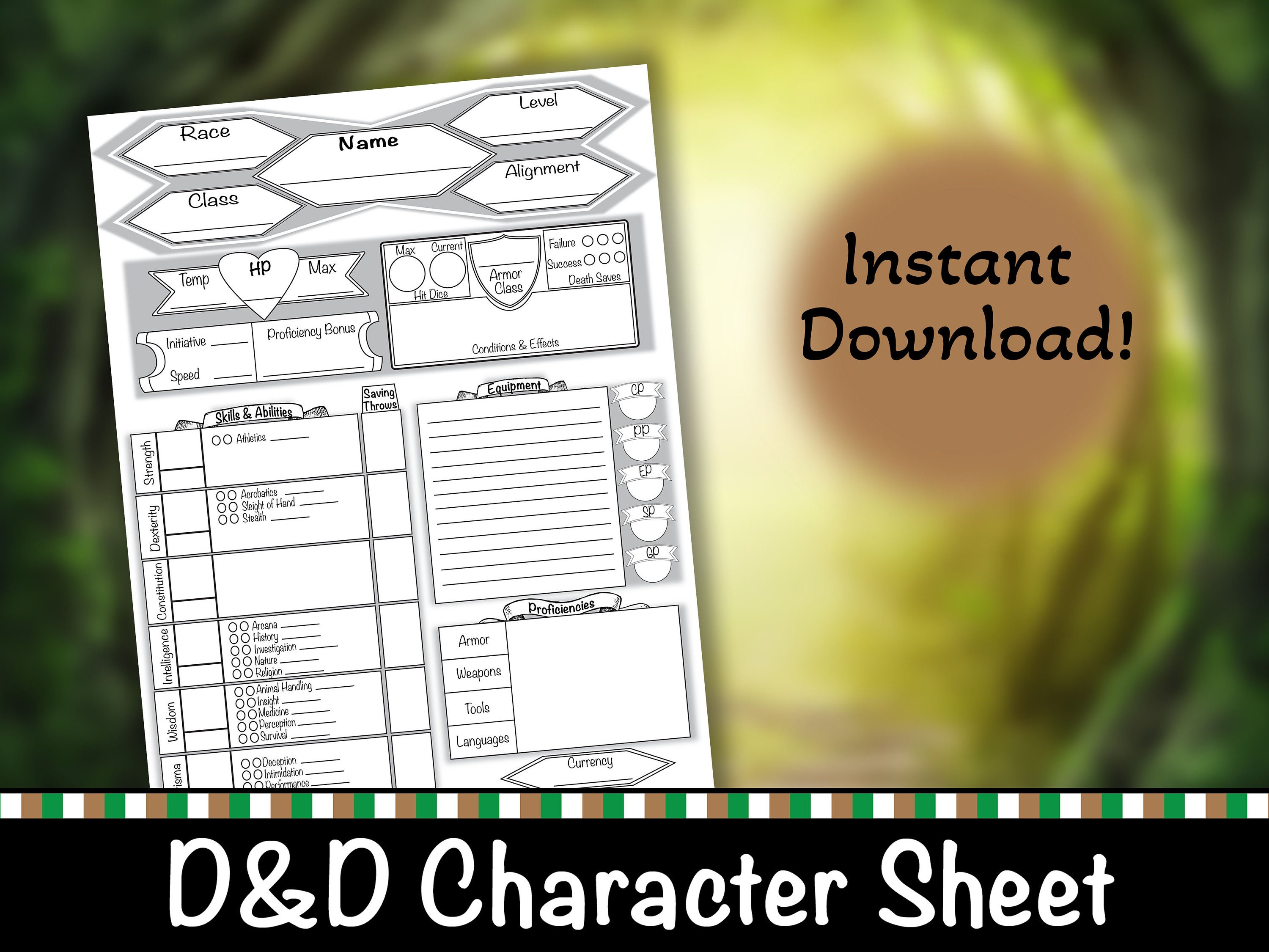 Dnd Character Sheet | Printable D&D Character Sheet | Goodnotes ...