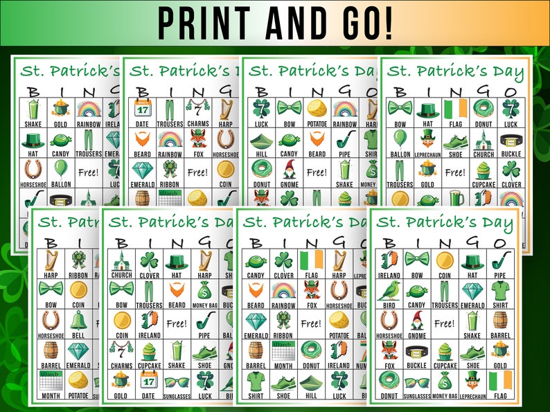 St Patrick's Day Game | Printable Game |st Patrick's Day Bingo | St ...