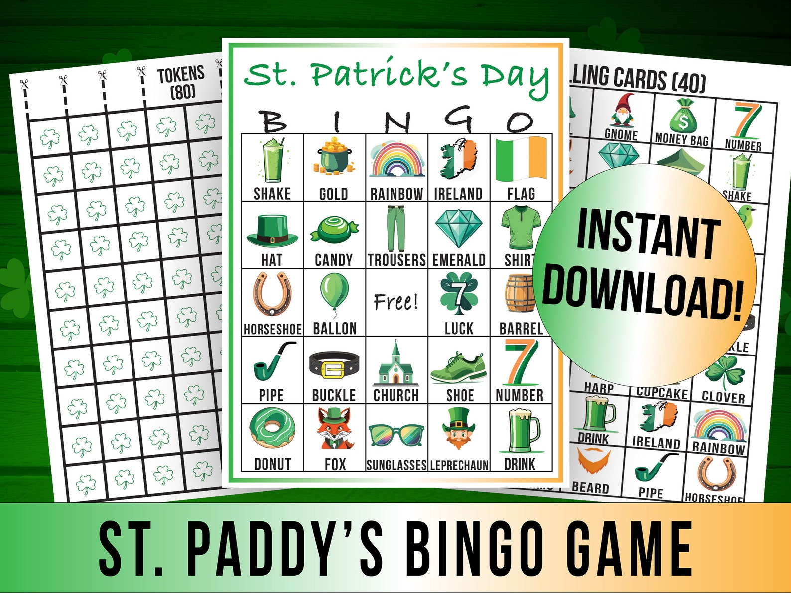 St Patrick's Day Game | Printable Game |st Patrick's Day Bingo | St ...