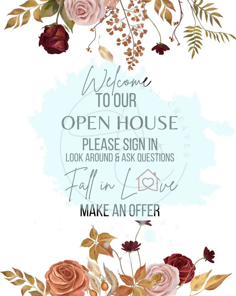 Fall Themed Open House Welcome Sign - Etsy