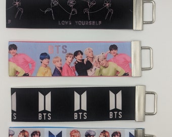 BTS Key Fob With Iridescent Charm BT21 Keychain Strap Choose Your Charm ...