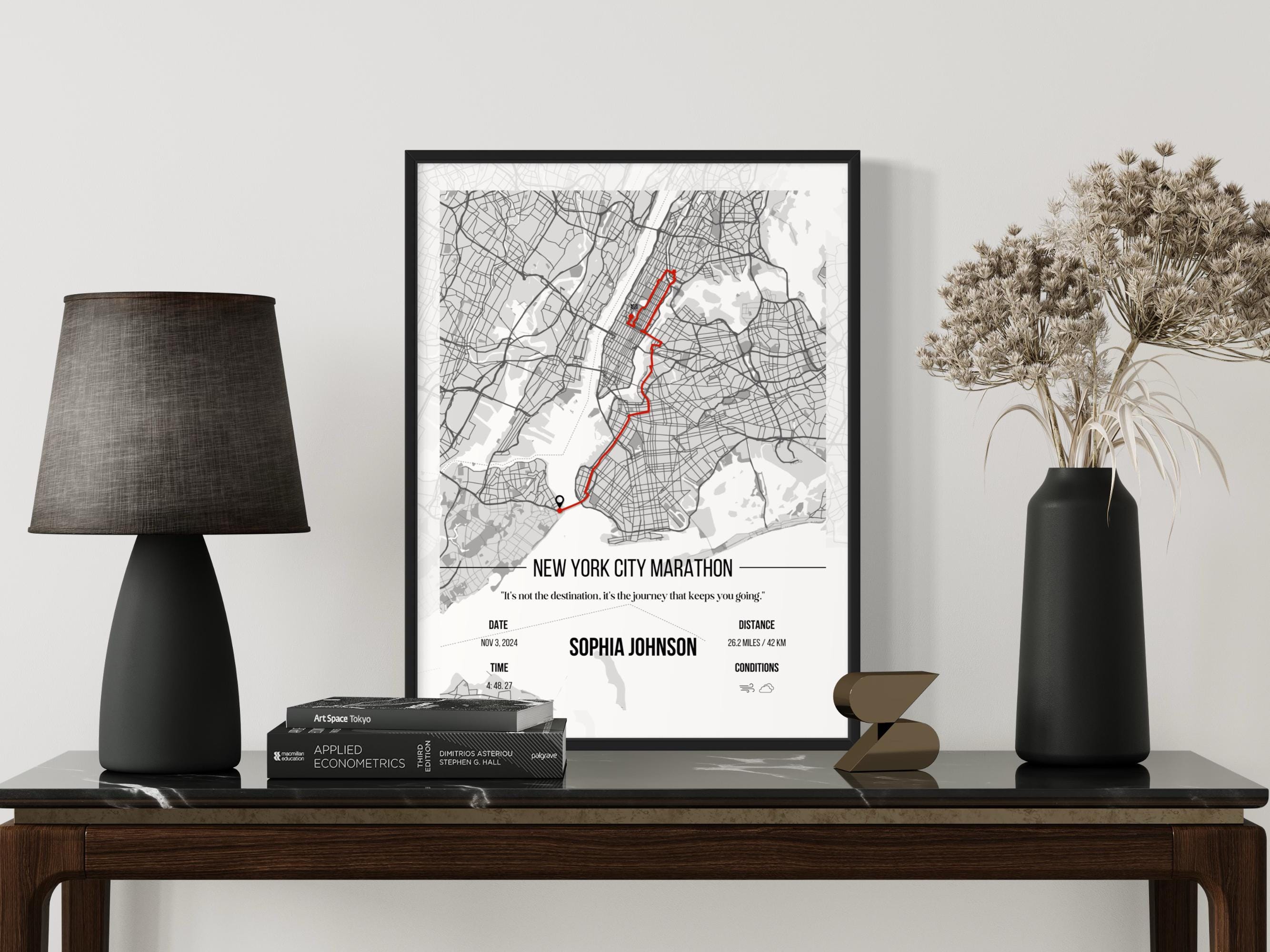 Custom Running Gift, Personalized Marathon Map, Any Track or Run, Gift ...