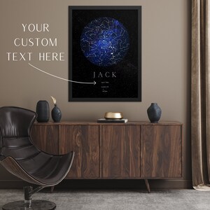 Custom Star Map by Date, Star Maps Print, Personalized Star Map Framed ...
