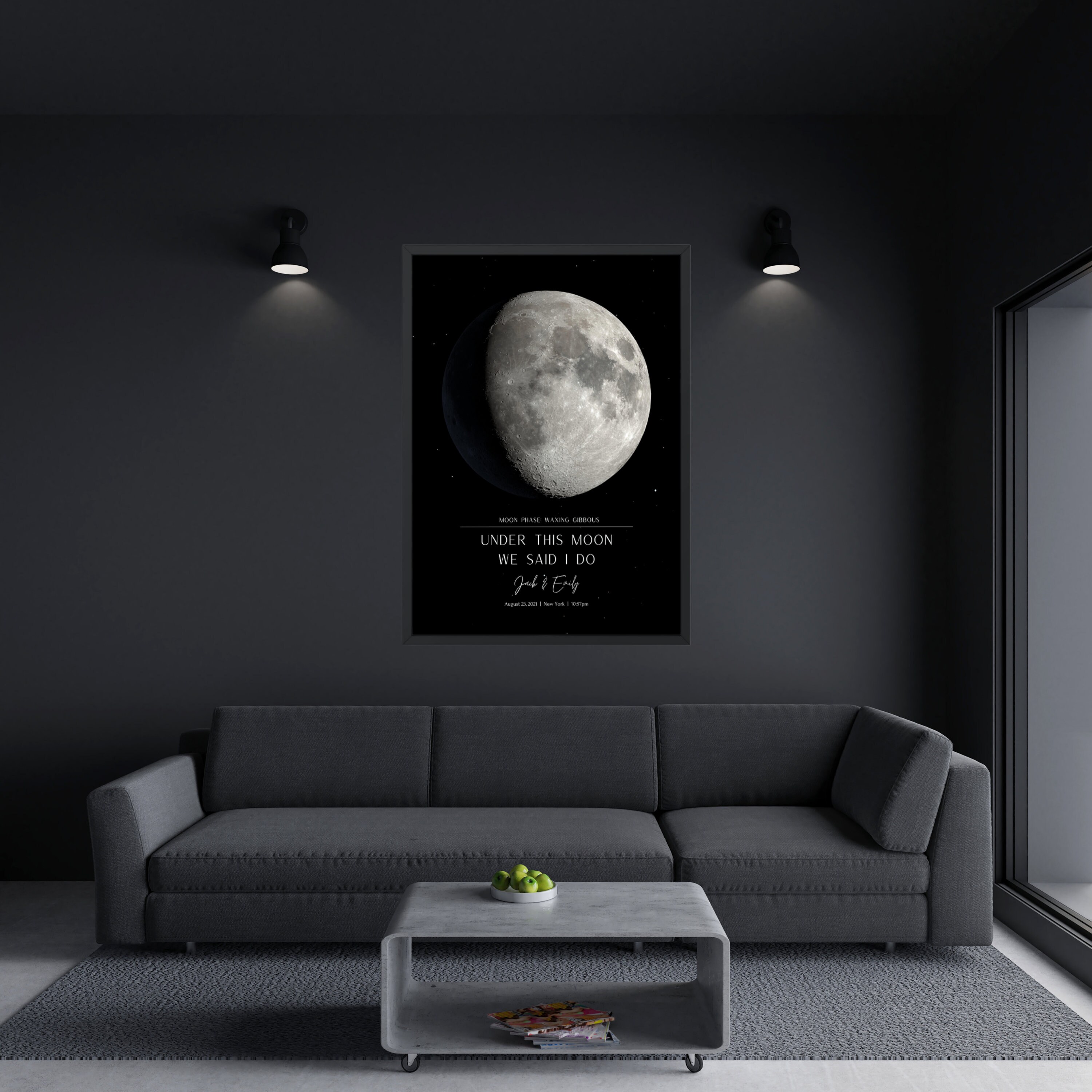 Custom Moon Phase Print Night Sky Print Night Sky by Date | Etsy