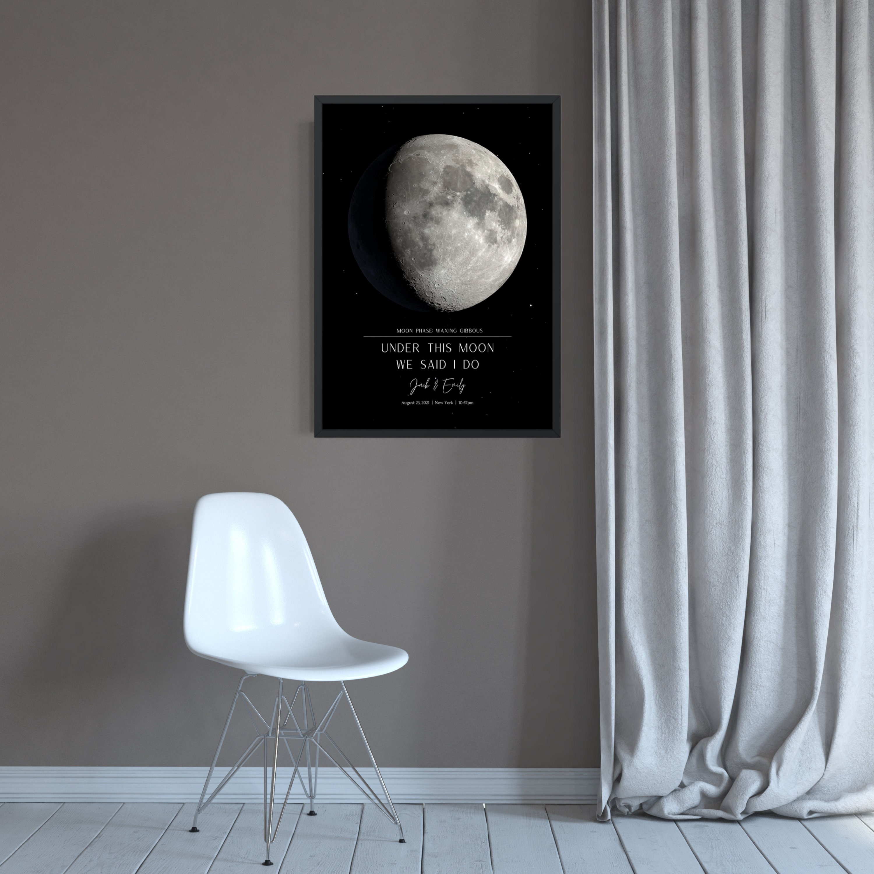 Custom Moon Phase Print Night Sky Print Night Sky by Date | Etsy