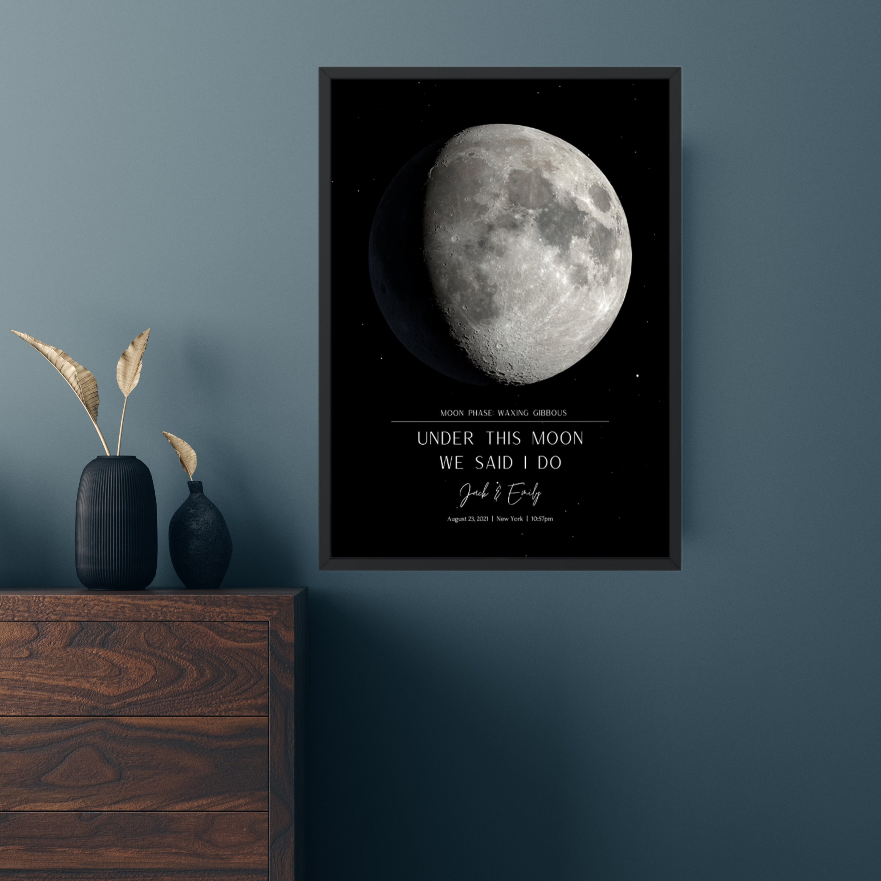 Custom Moon Phase Print Night Sky Print Night Sky by Date | Etsy