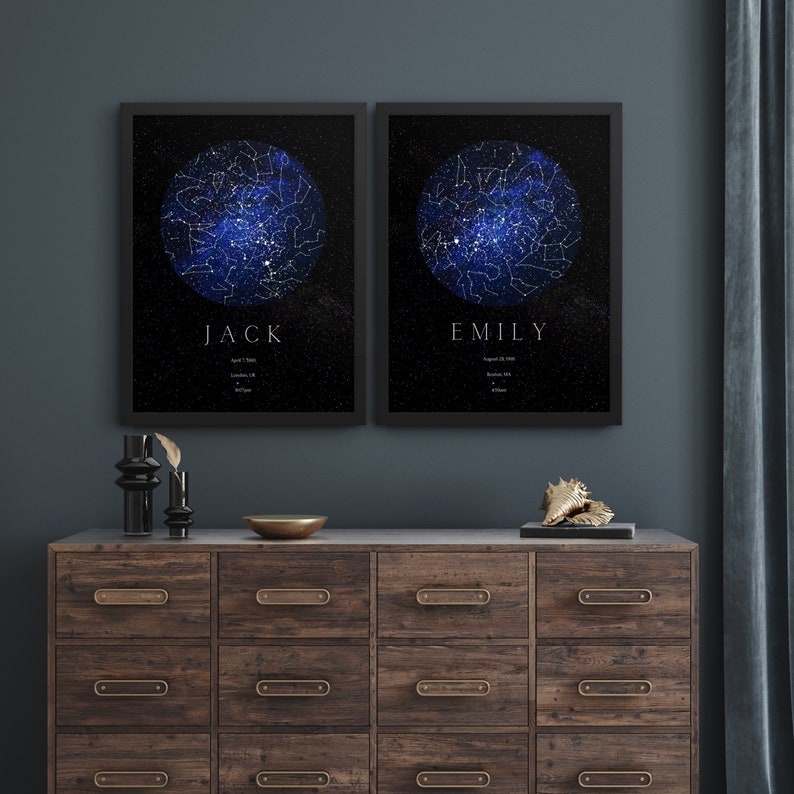Custom Star Map by Date Star Maps Print Personalized Star - Etsy