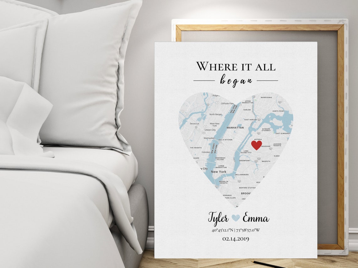 Where We Met Where It All Began Our First Date Map - Etsy