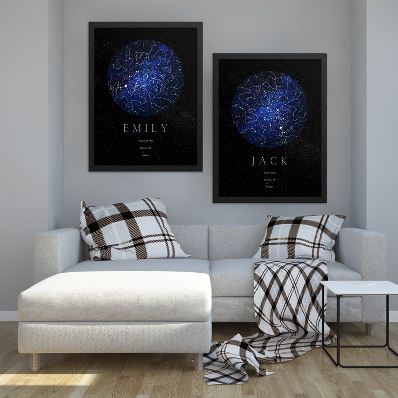 Custom Star Map by Date Star Maps Print Personalized Star - Etsy