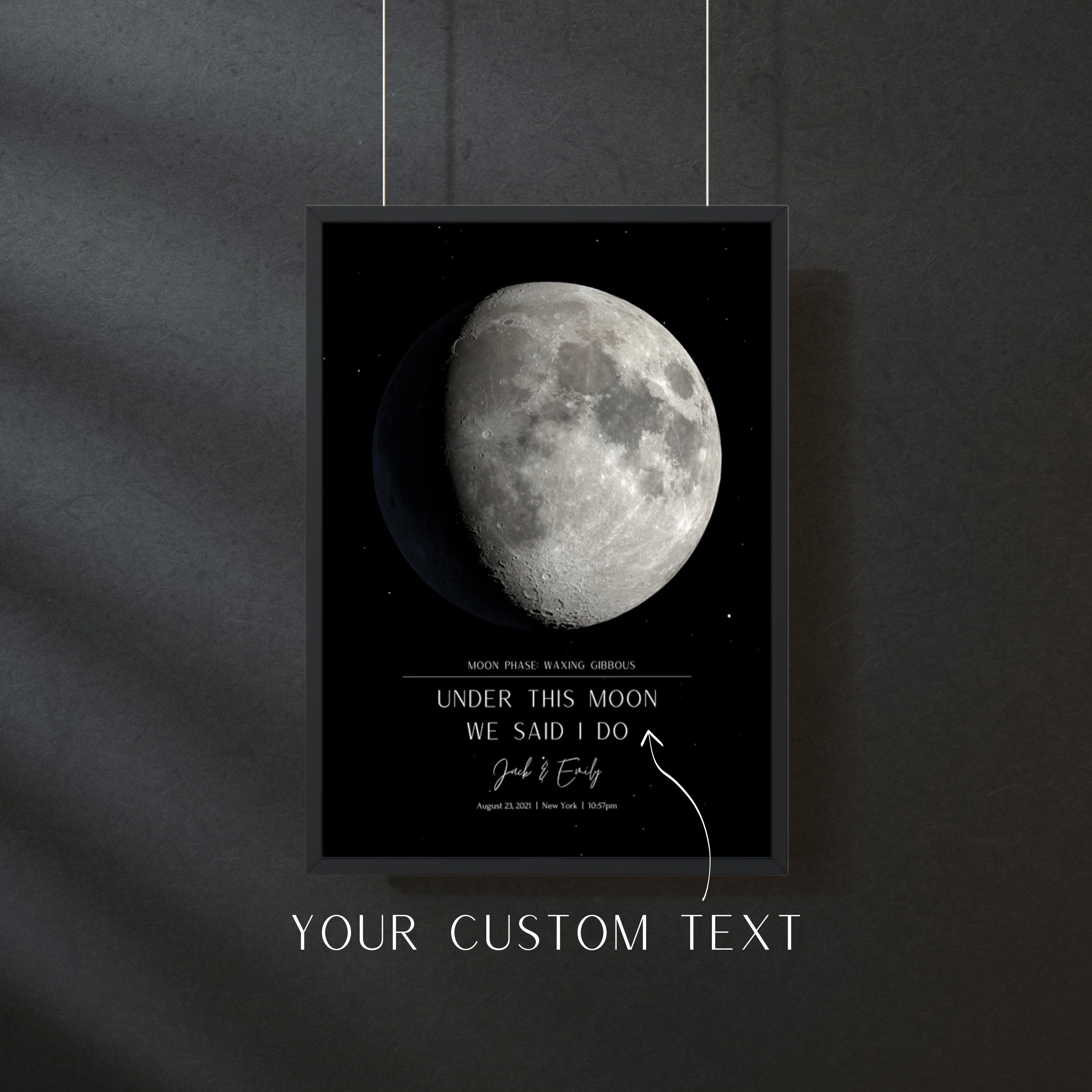 Custom Moon Phase Print Night Sky Print Night Sky by Date | Etsy