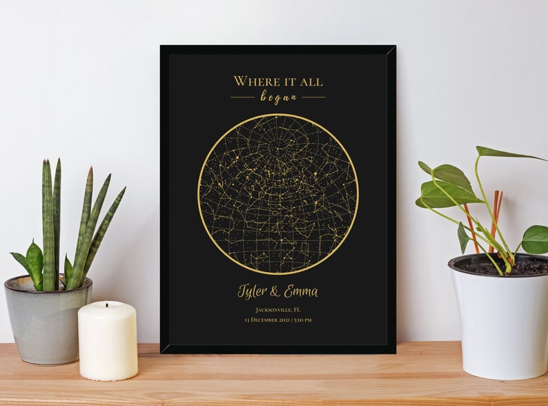 Personalized Star Map Print, Custom Constellation Astronomy Gift - Etsy