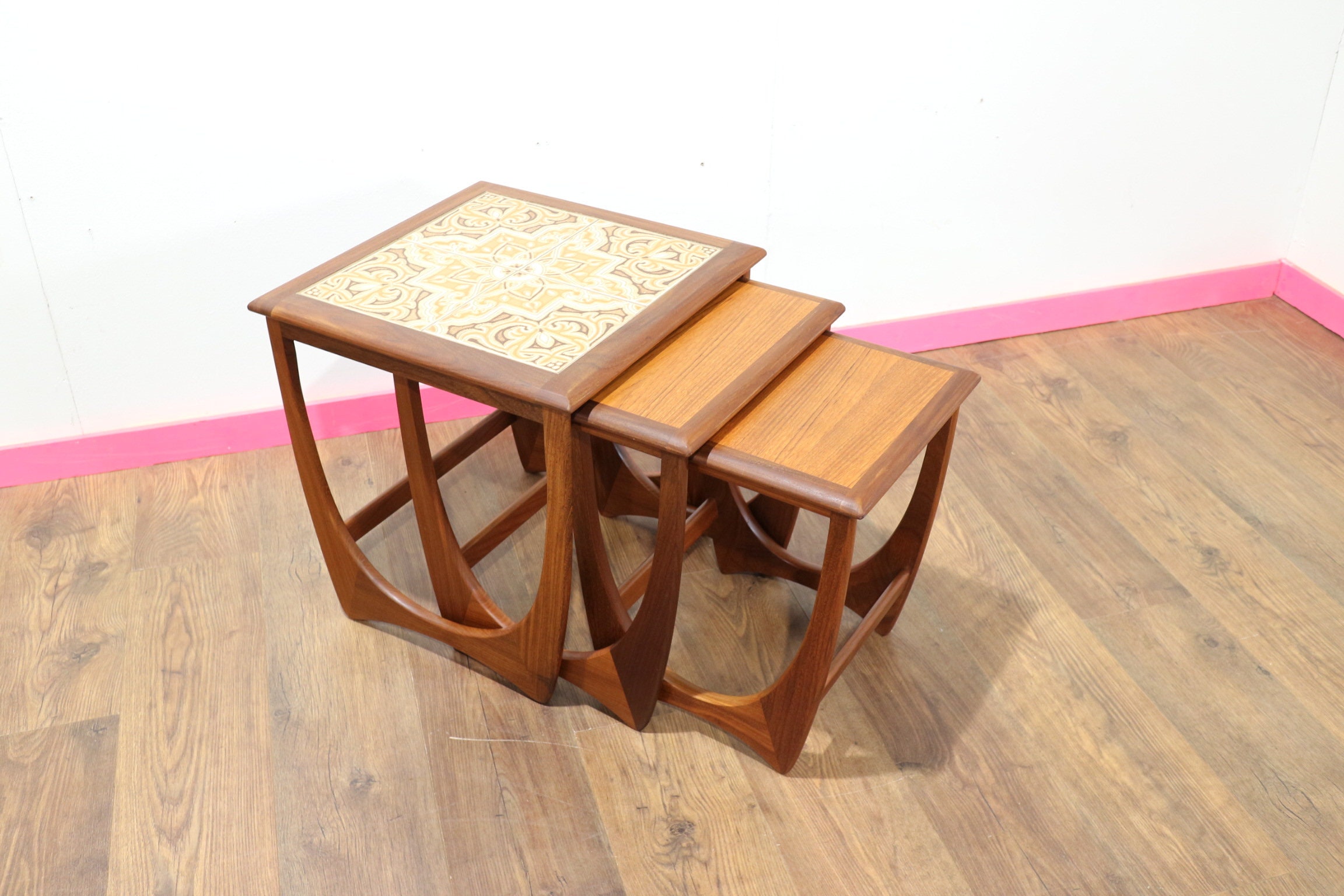 Mid Centuy Teak Nesting Tiled Tables by VB Wilkins for G Plan Danish Style Mid Century Modern Danish Style Vintage Etsy