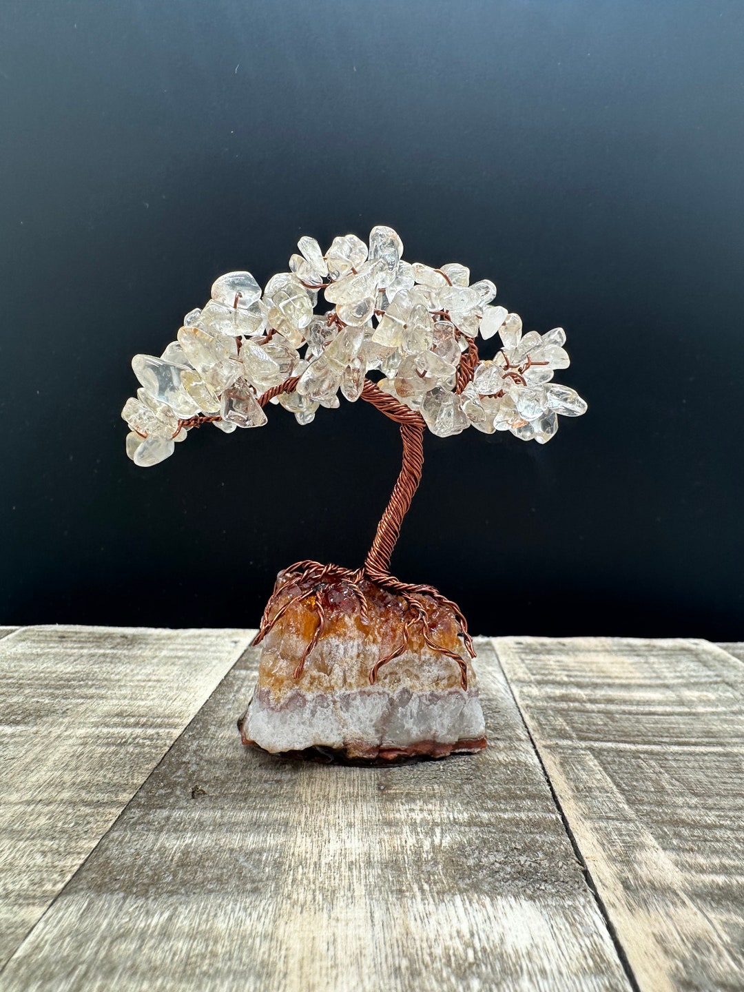 Citrine Wire Tree of Life Bonsai Sculpture, Handmade Mini Gem Nature ...