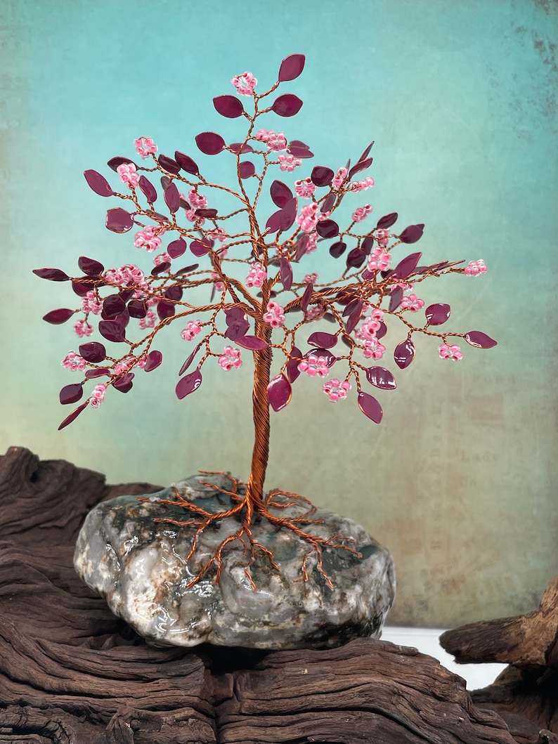 Copper Wire Bonsai Tree of Life Sculpture Plum Blossom - Etsy