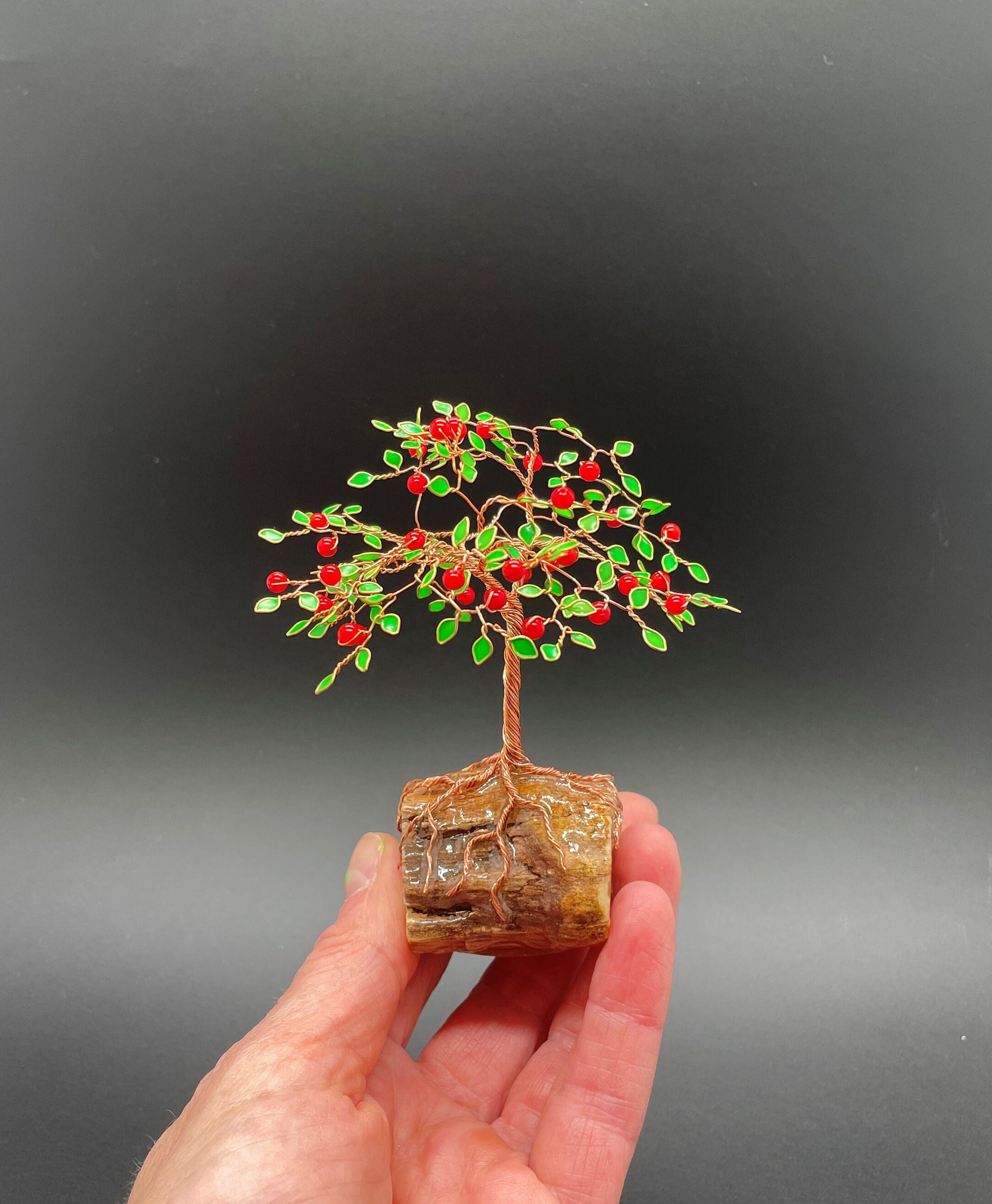 Mini Apple Copper Wire Tree Handmade Miniature Dwarf Bonsai - Etsy