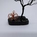 Black Wire Tree Sculpture With Copper Wire Pumpkin on Natural Stone ...