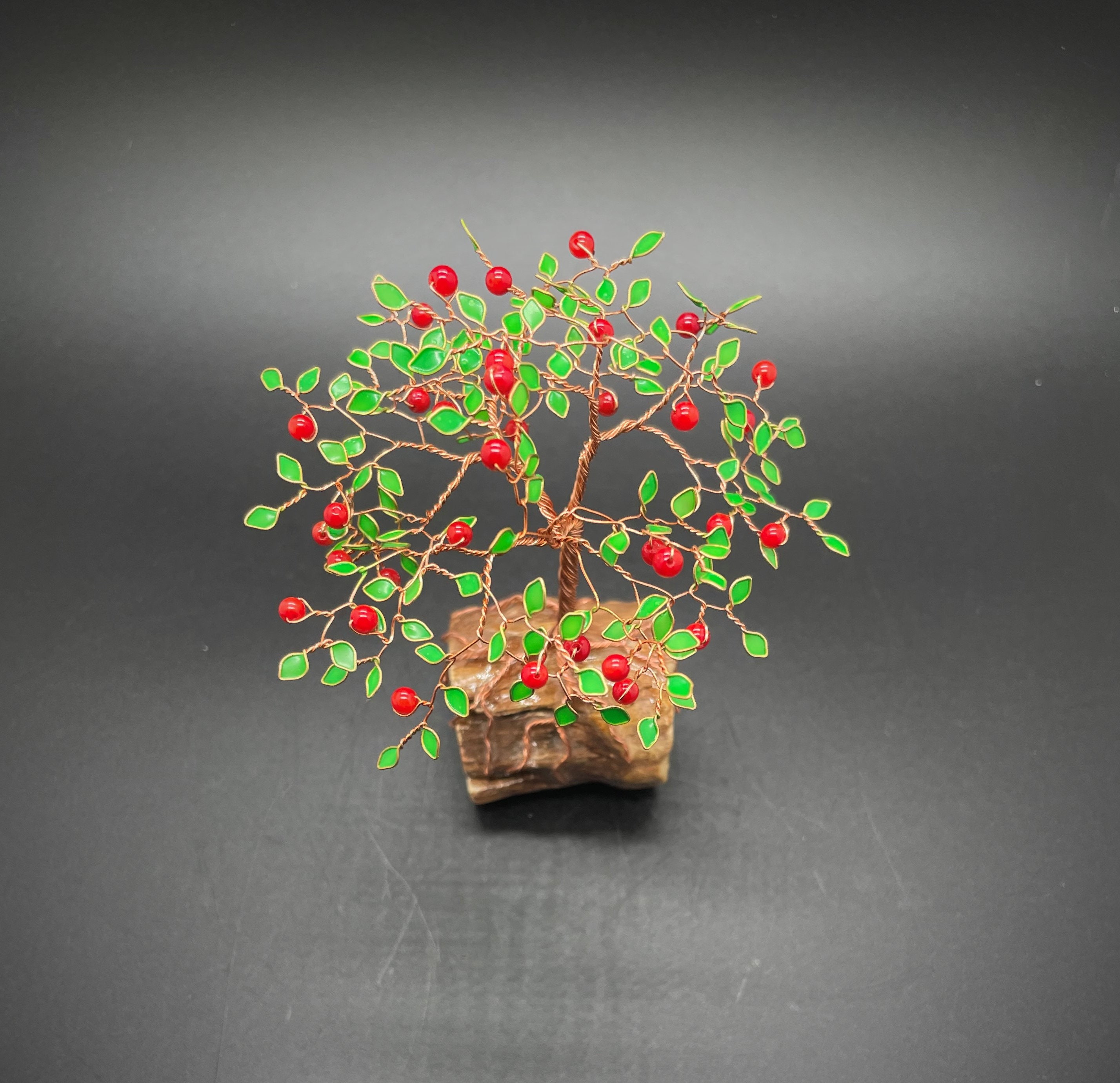 Mini Apple Copper Wire Tree Handmade Miniature Dwarf Bonsai - Etsy