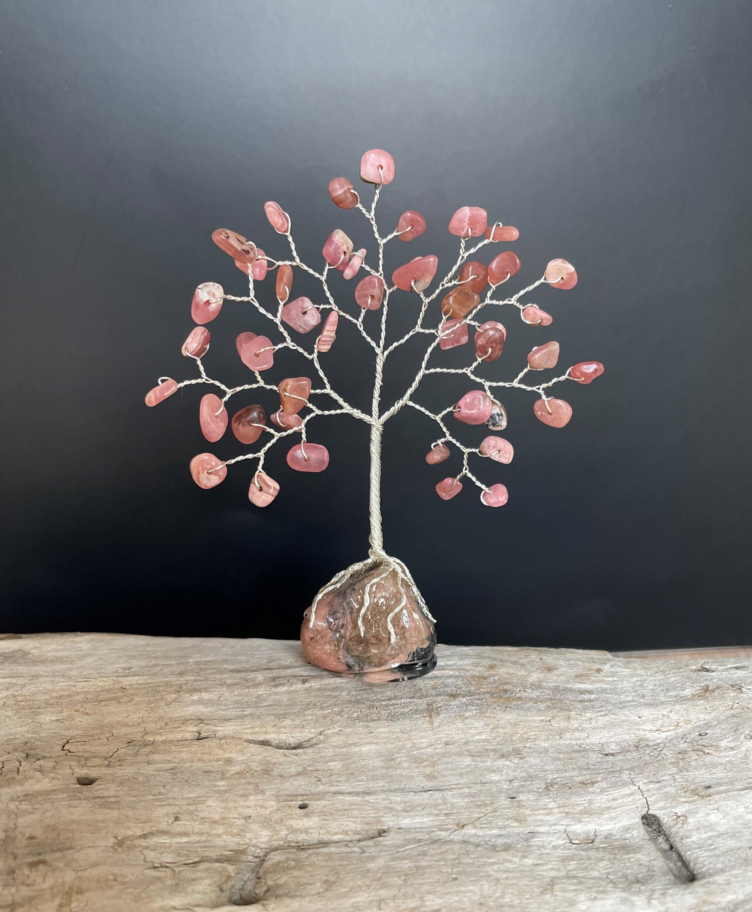 Rhodonite Wire Tree of Life Sculpture on Tumbled Rhodonite - Etsy