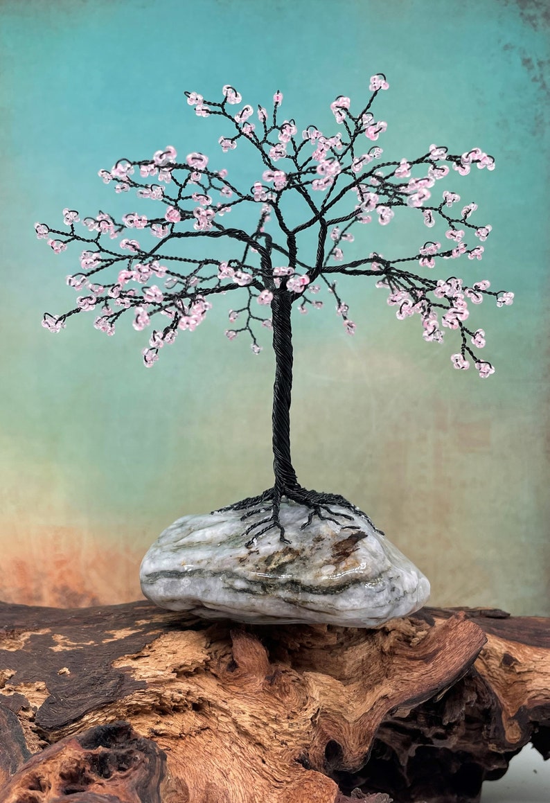Cherry Blossom Wire Tree of Life Copper Wire Bonsai Pink - Etsy