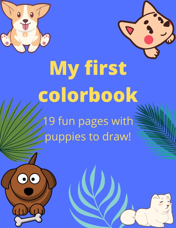 My first coloring book Puppies | Etsy