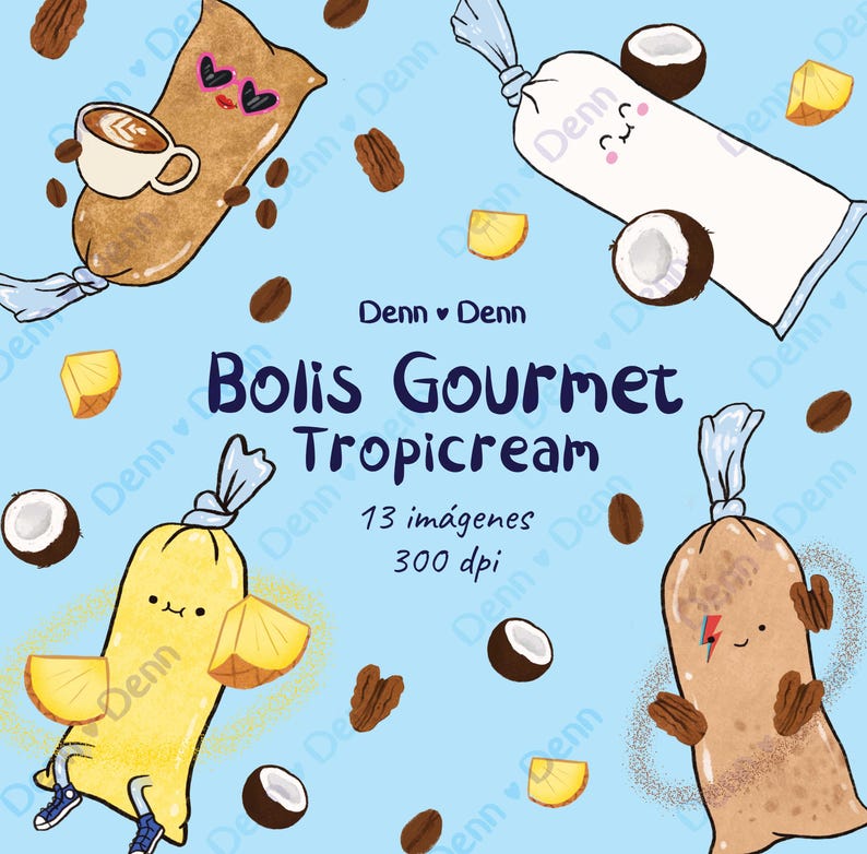 Bolis Tropicream – Clip Art De Bolis Gourmet Cremosos (nuez, Coco, Piña ...