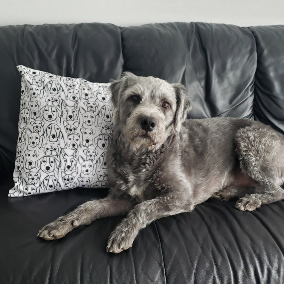 CLEARANCE Black and White Dog Pillow Cover - Etsy