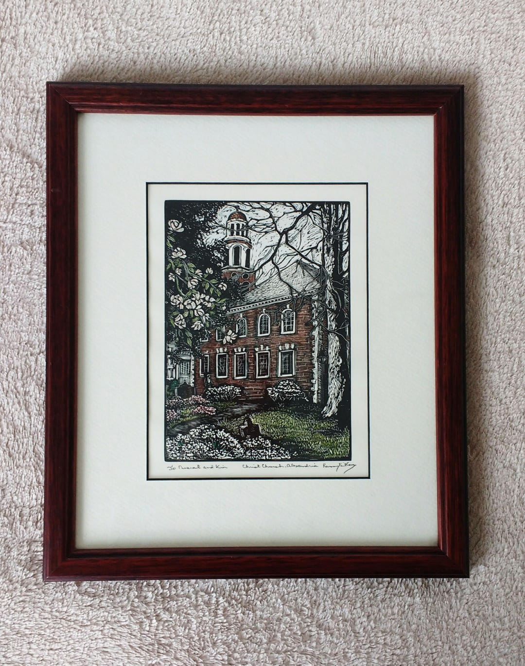 Rosemary Feit Covey, Christ Church. Alexandria, Original Wood Engraving ...