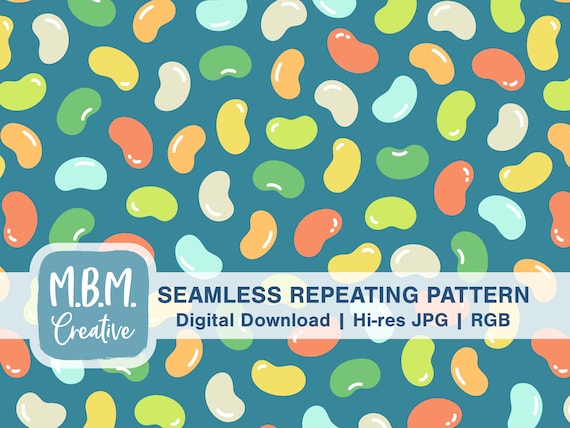 Jellybean Food Digital Download Jelly Bean Candy Repeat Pattern in ...