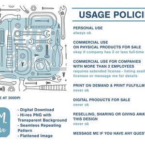Hand Tools Outlines Transparent Background PNG Seamless Repeat Pattern ...