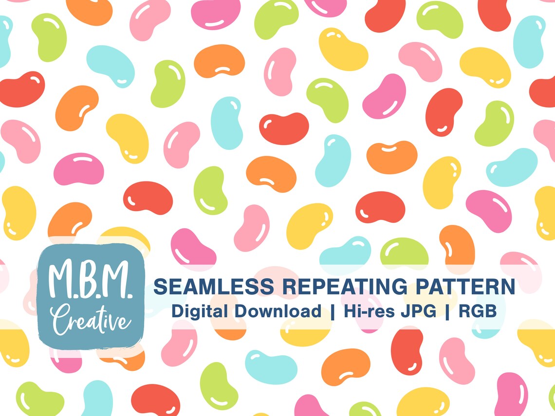 Jelly Bean Candy Repeat Pattern on White for Commercial Use - Etsy