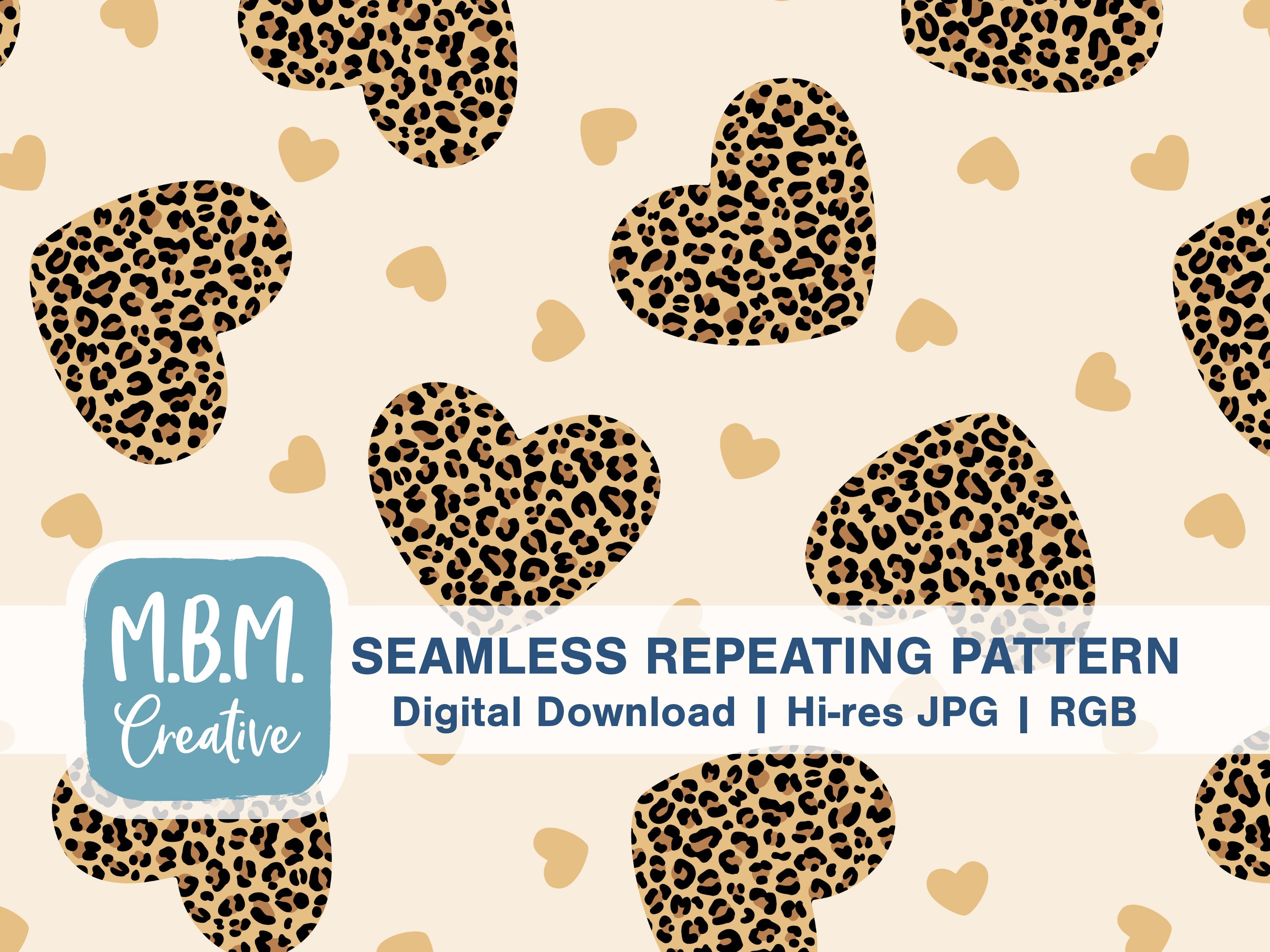 Colorful Animal Print Hearts