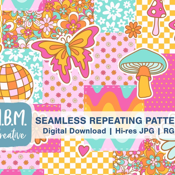 Retro Patchwork - Etsy