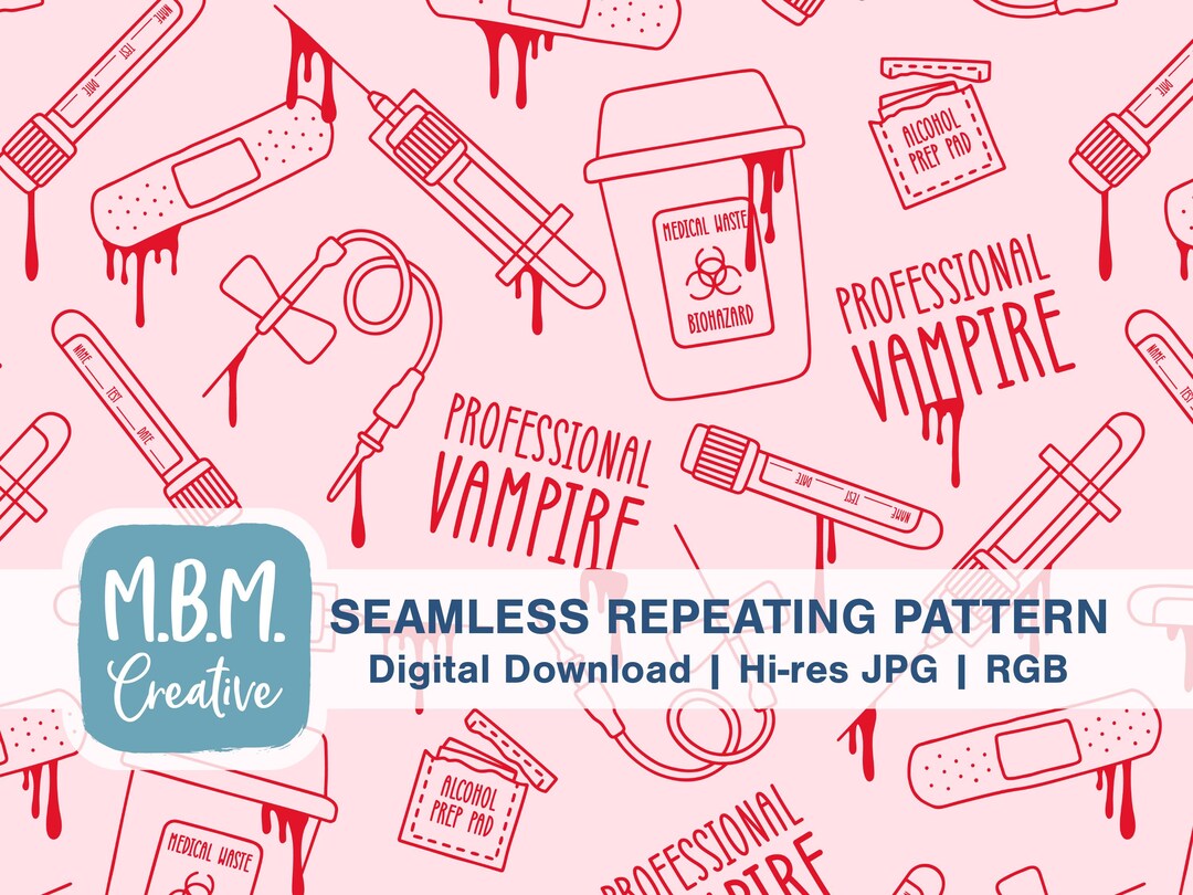 Professional Vampire Outlines on Pink Seamless Pattern Commercial Use ...