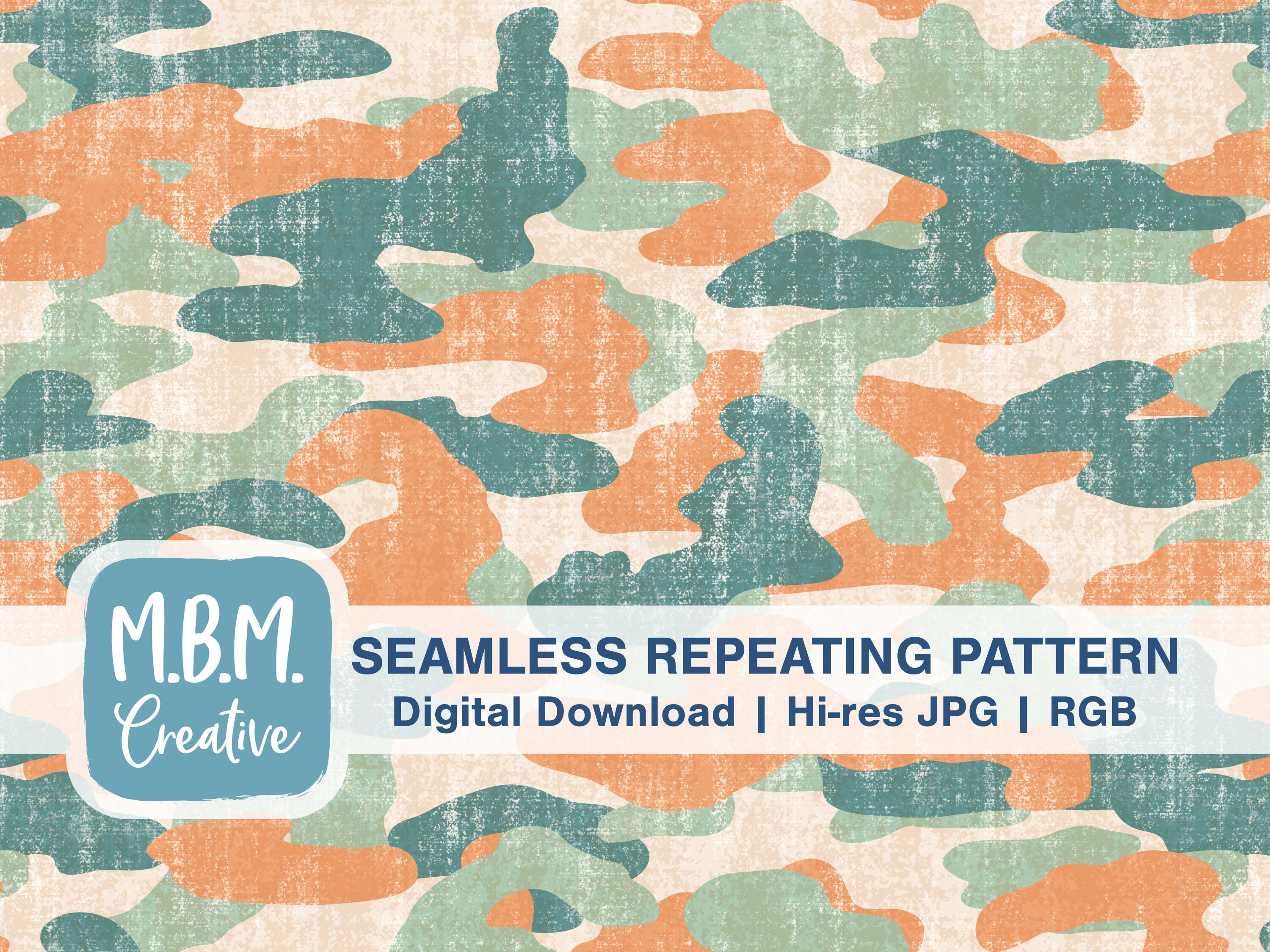 Orange Digital Camo Pattern