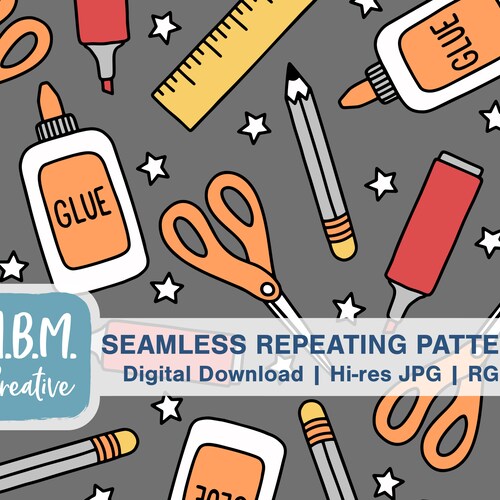 Back to School Pattern Retro School Seamless Repeat Pattern - Etsy