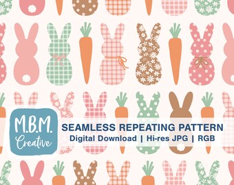 Farmhouse Easter Seamless Repeat Pattern for Commercial Use - Etsy
