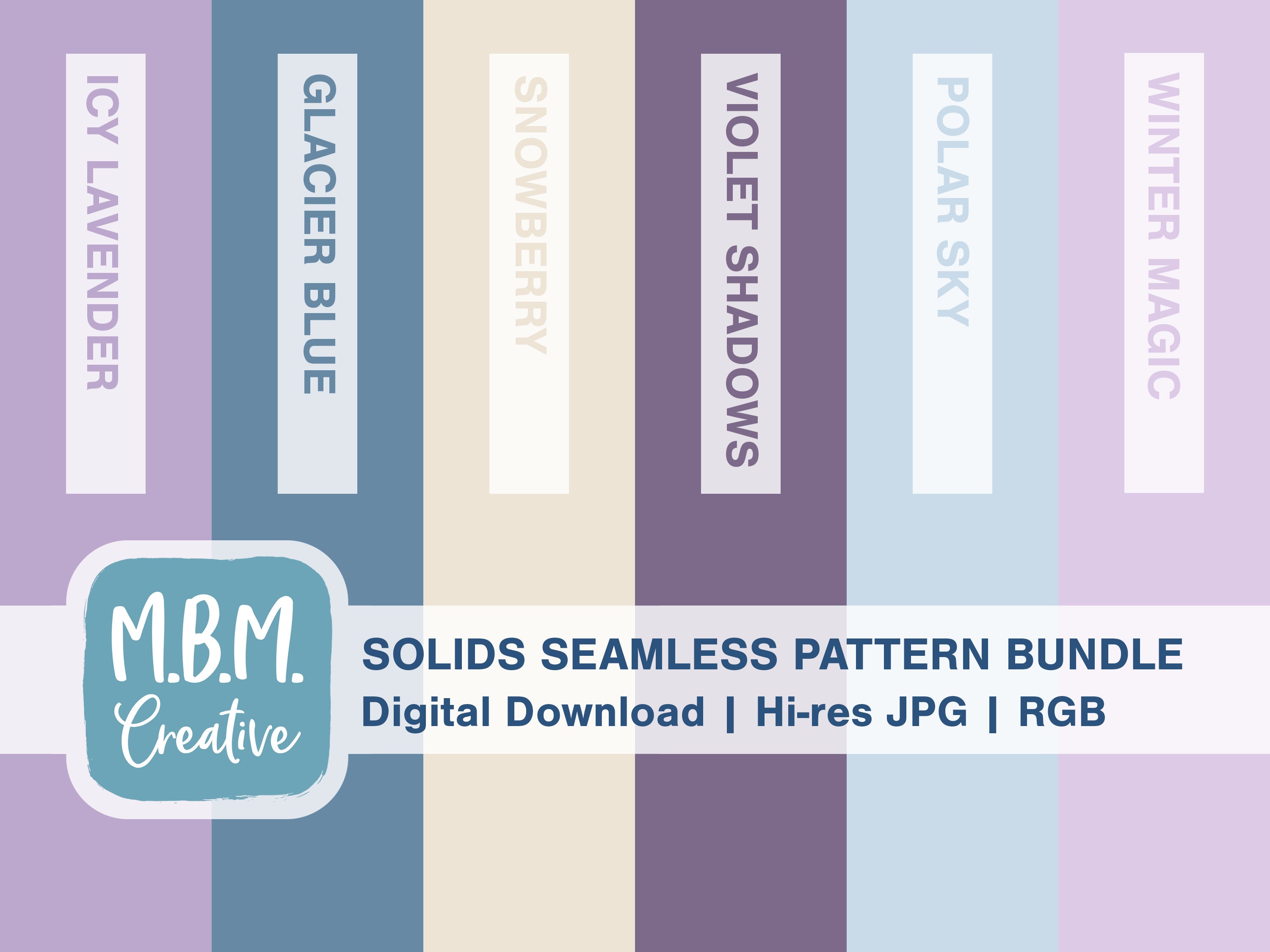 Ethereal Frost Set of 6 Solid Color Seamless Repeat Pattern - Etsy