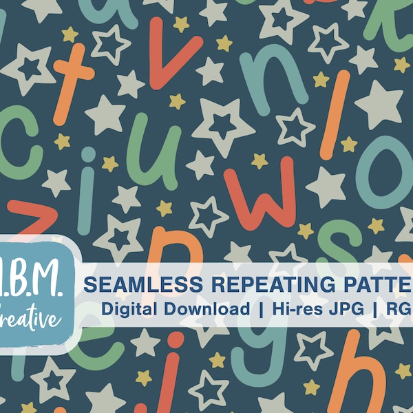 Alphabet Seamless Pattern - Etsy
